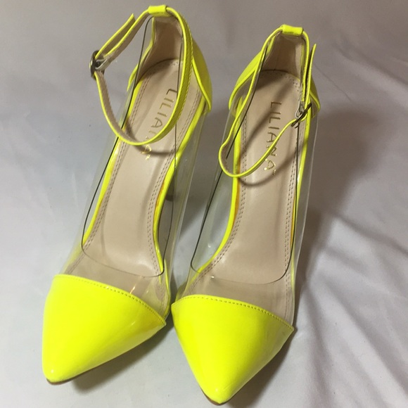 Liliana | Shoes | Yellow Pvc Heels | Poshmark